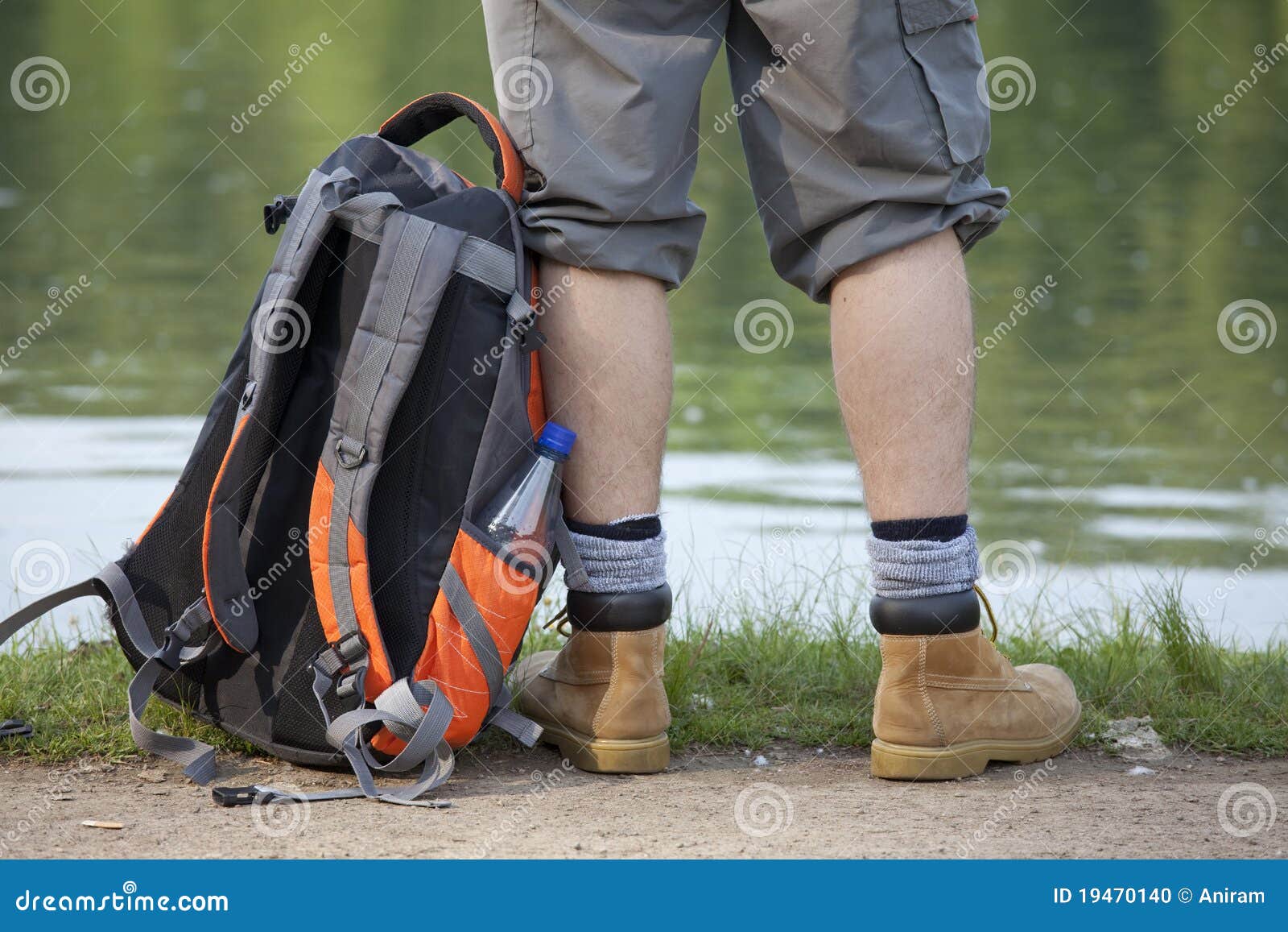 Hiker with backpack stock photo. Image of outdoors, active - 19470140