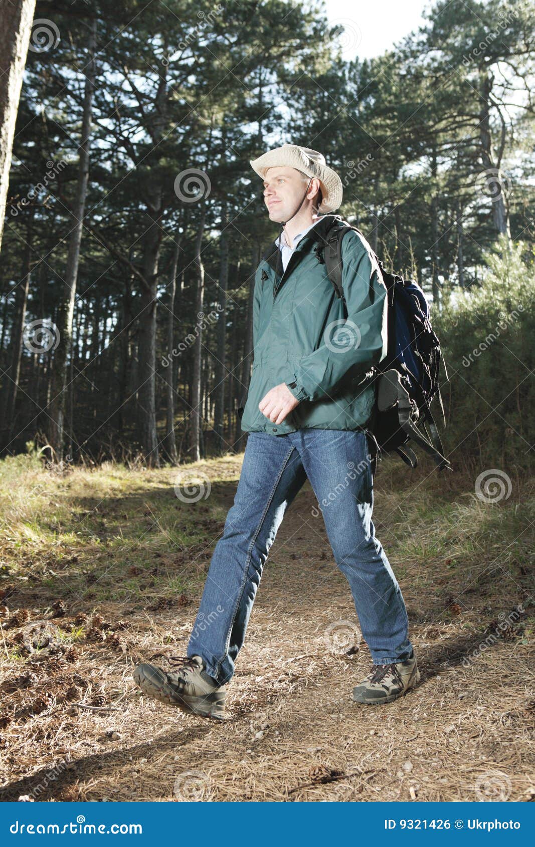 Hiker with backpack stock photo. Image of forward, extreme - 9321426