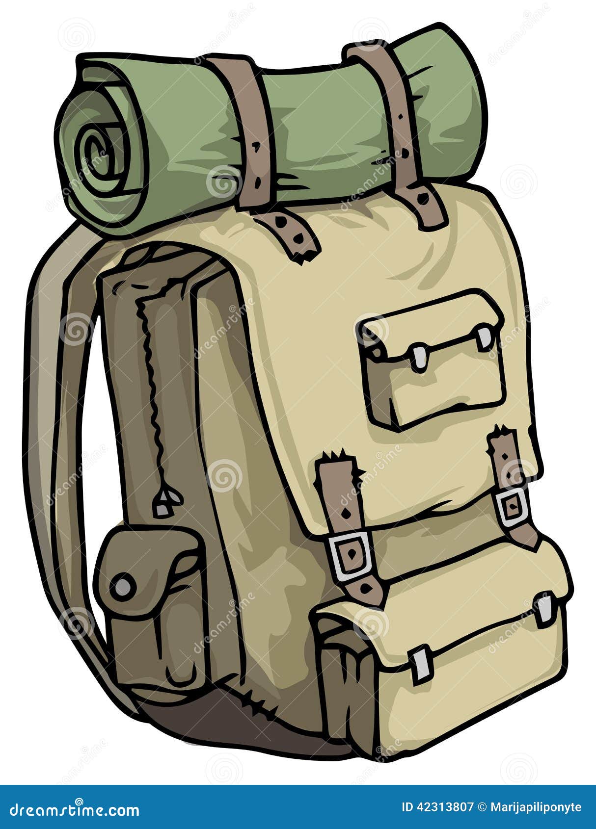 Hiker backpack stock illustration. Illustration of coloring - 42313807