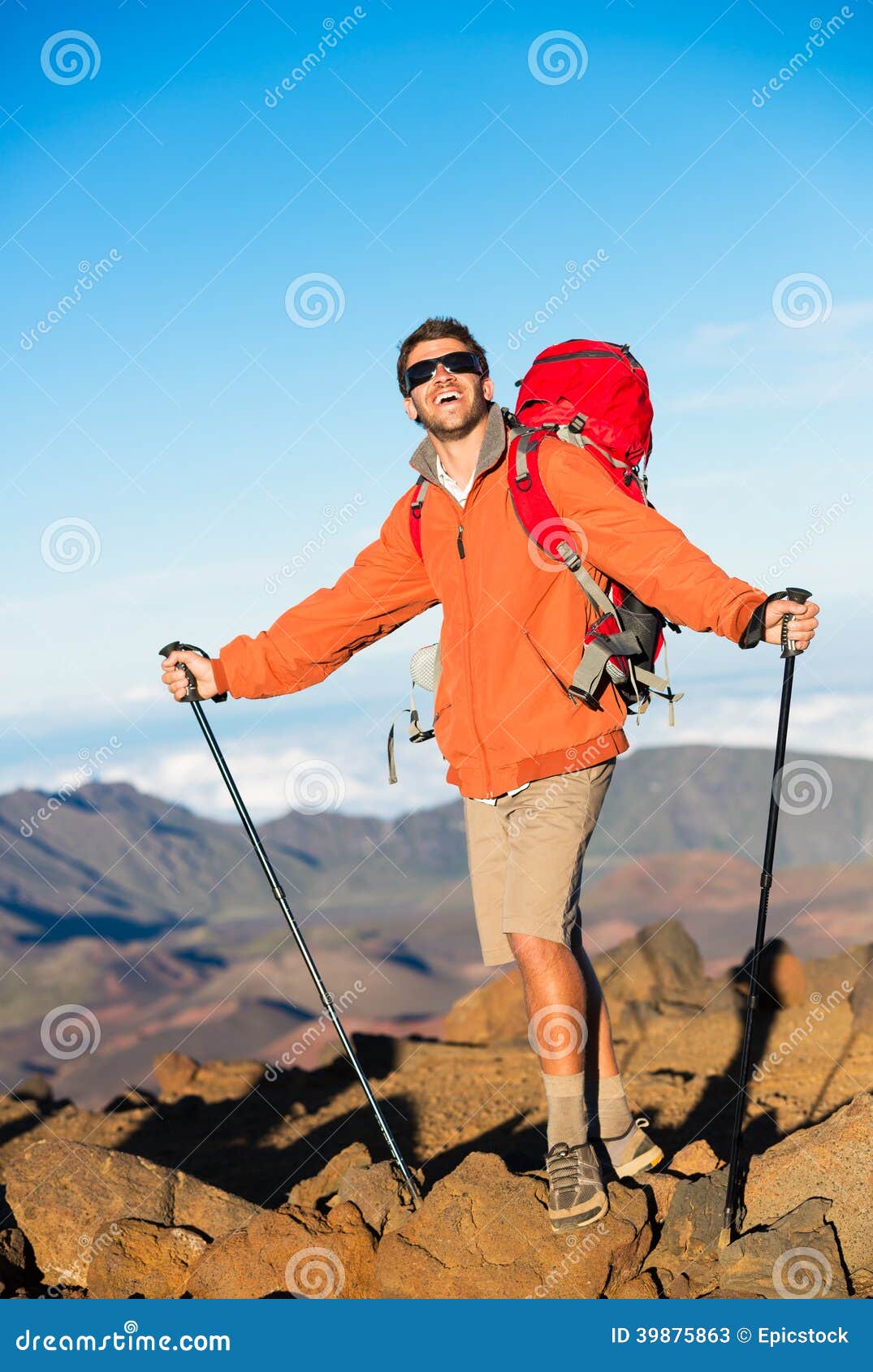 Hiker with backpack stock image. Image of tourist, backpack - 39875863
