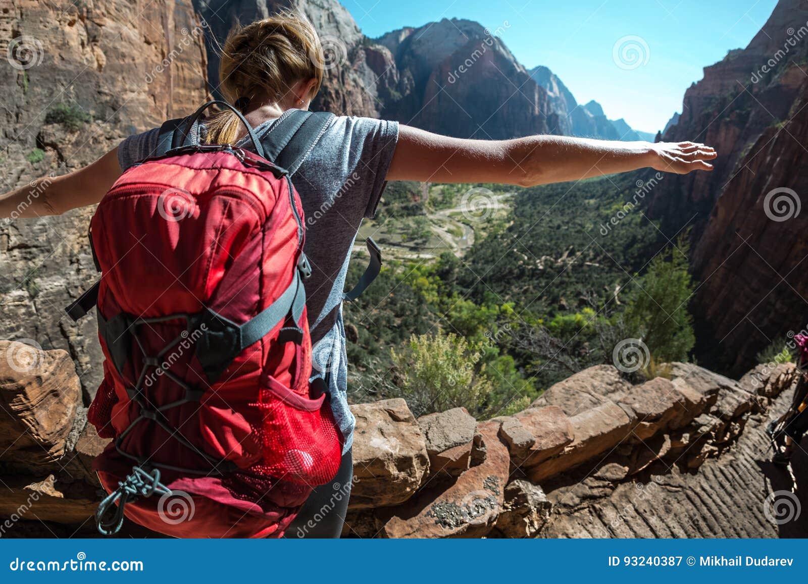 Hiker with backpack stock image. Image of landscape, journey - 93240387