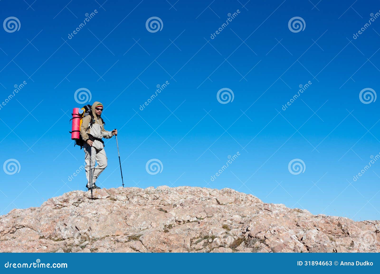 Hiker is climbing mountain stock image. Image of climbing - 31894663