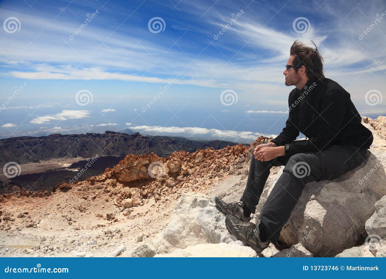 Hiker enjoying view stock photo. Image of altitude, outdoors - 13723746