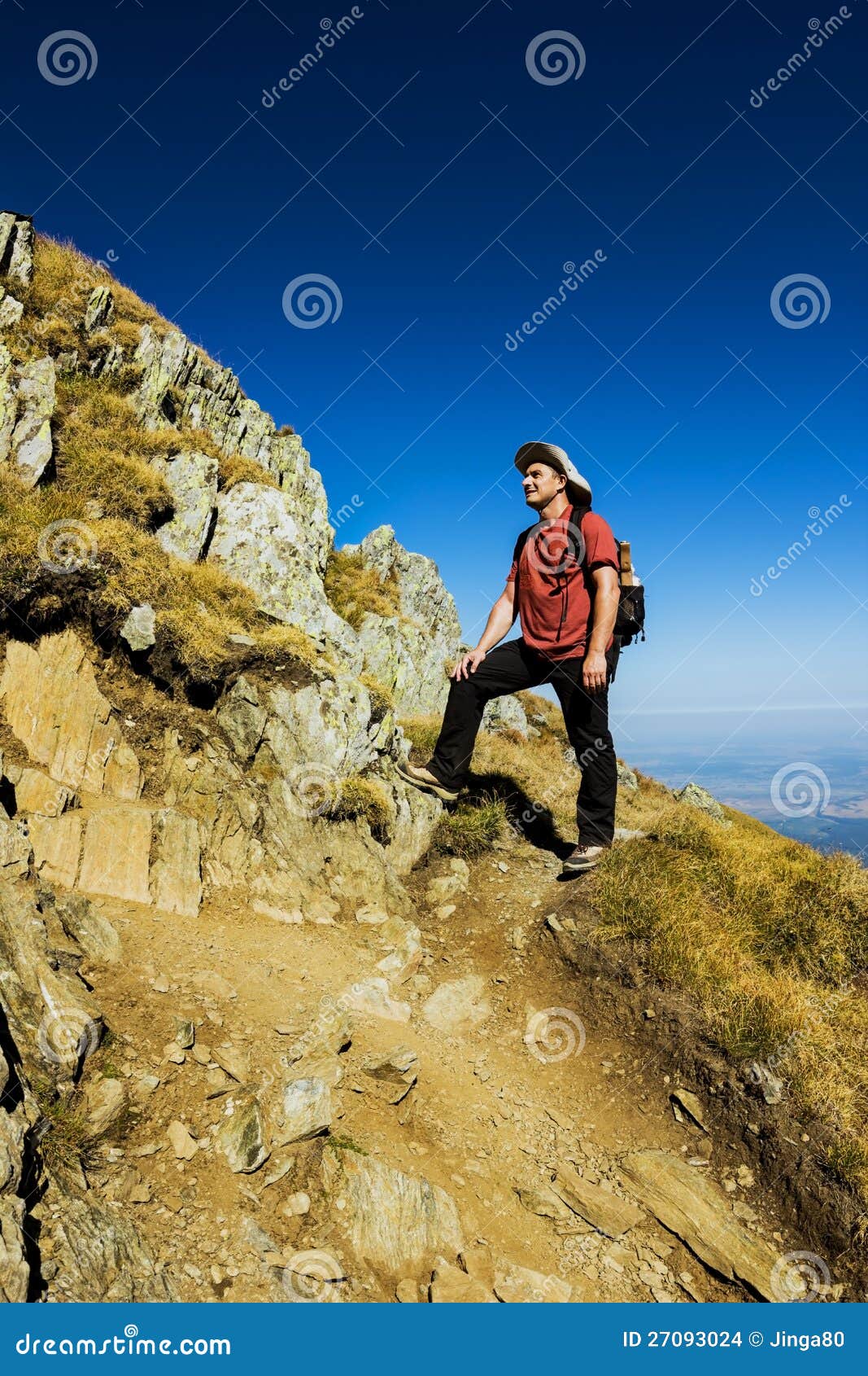 Hiker enjoying view stock photo. Image of people, person - 27093024