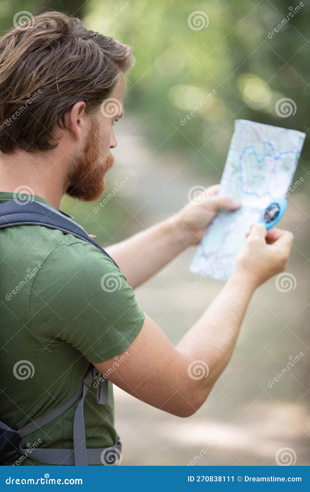 Hiker in Forest Using Map and Compass Stock Image - Image of tourism ... Hiker in Forest Using Map and Compass Stock Image - Image of tourism ...