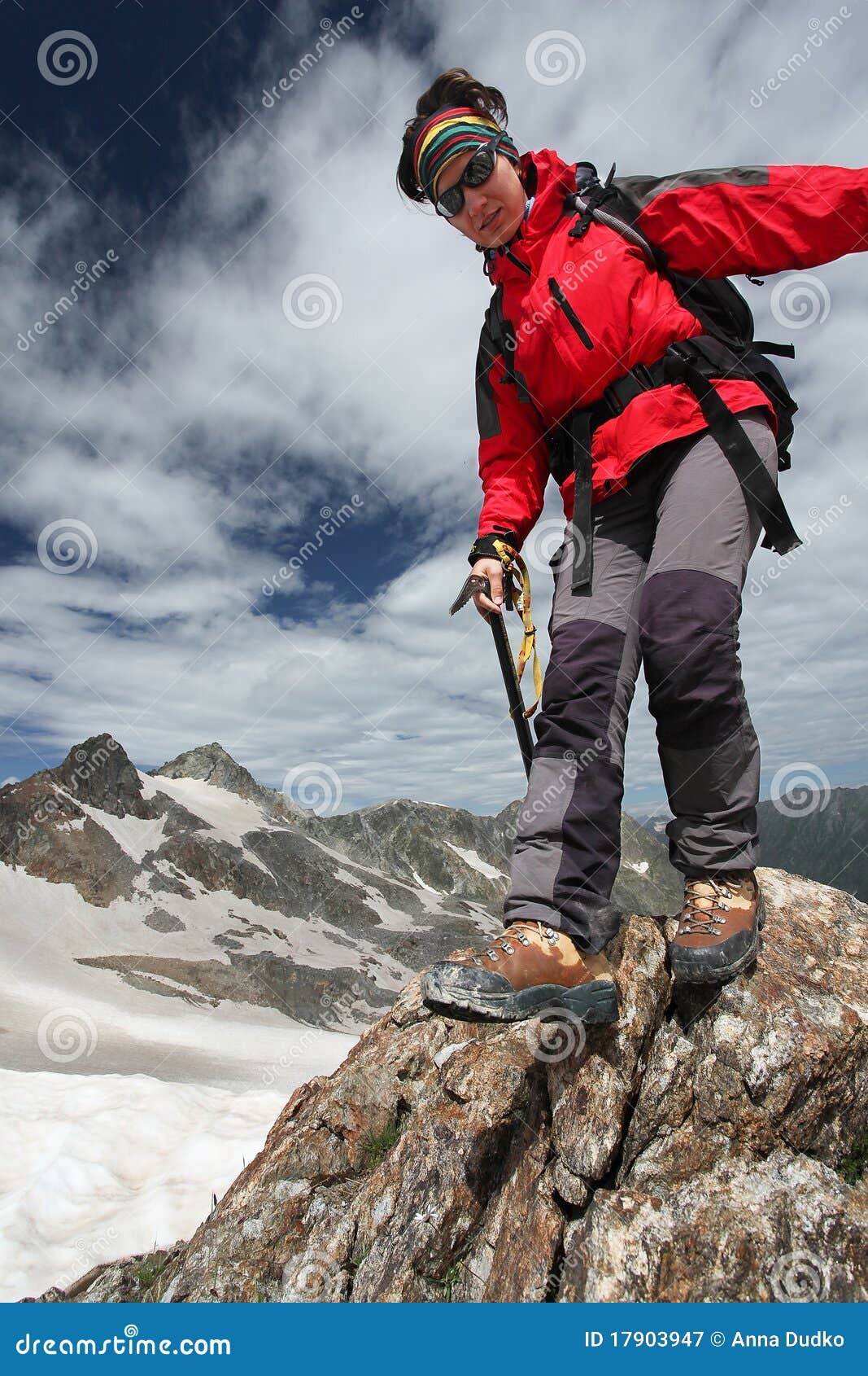 Hiker girl stock image. Image of clouds, outside, season - 17903947
