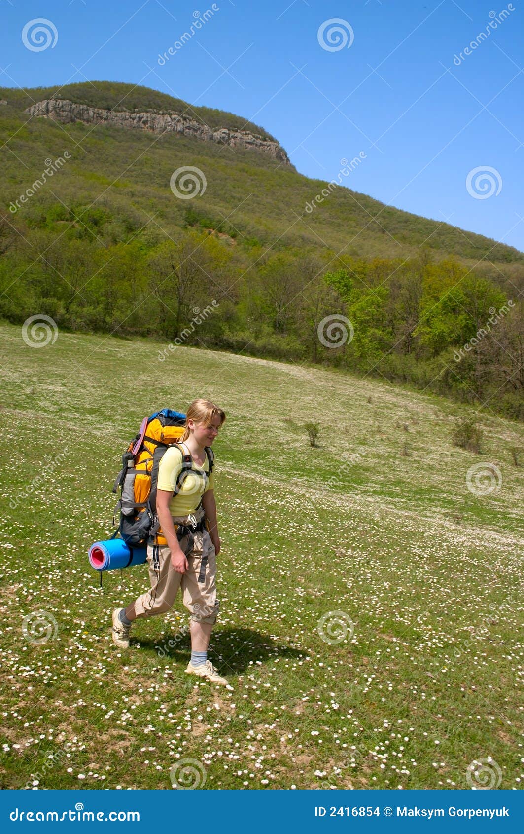 Hiker girl stock photo. Image of health, mountains, young - 2416854