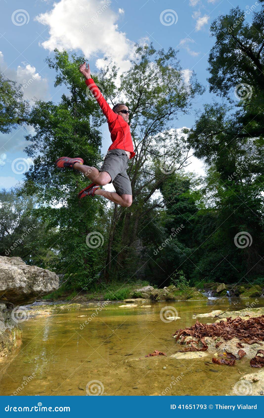 Hiker jumping stock image. Image of jump, health, hobby - 41651793