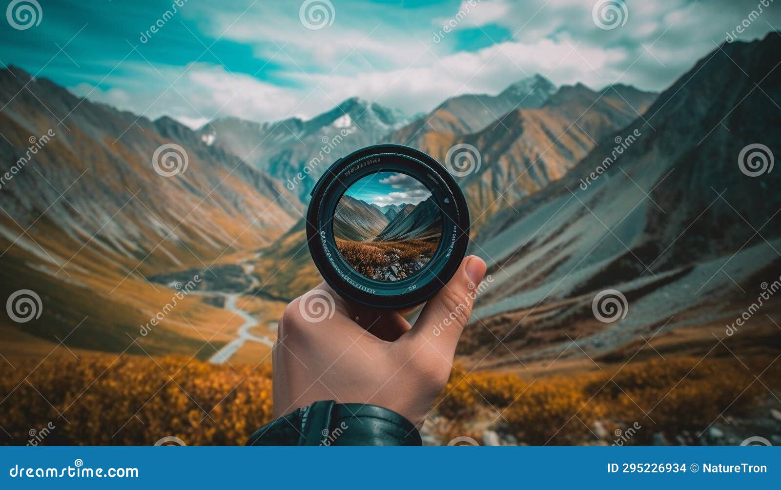 Hiker Looking Through Binoculars. Illustration In Cartoon Flat Style ...