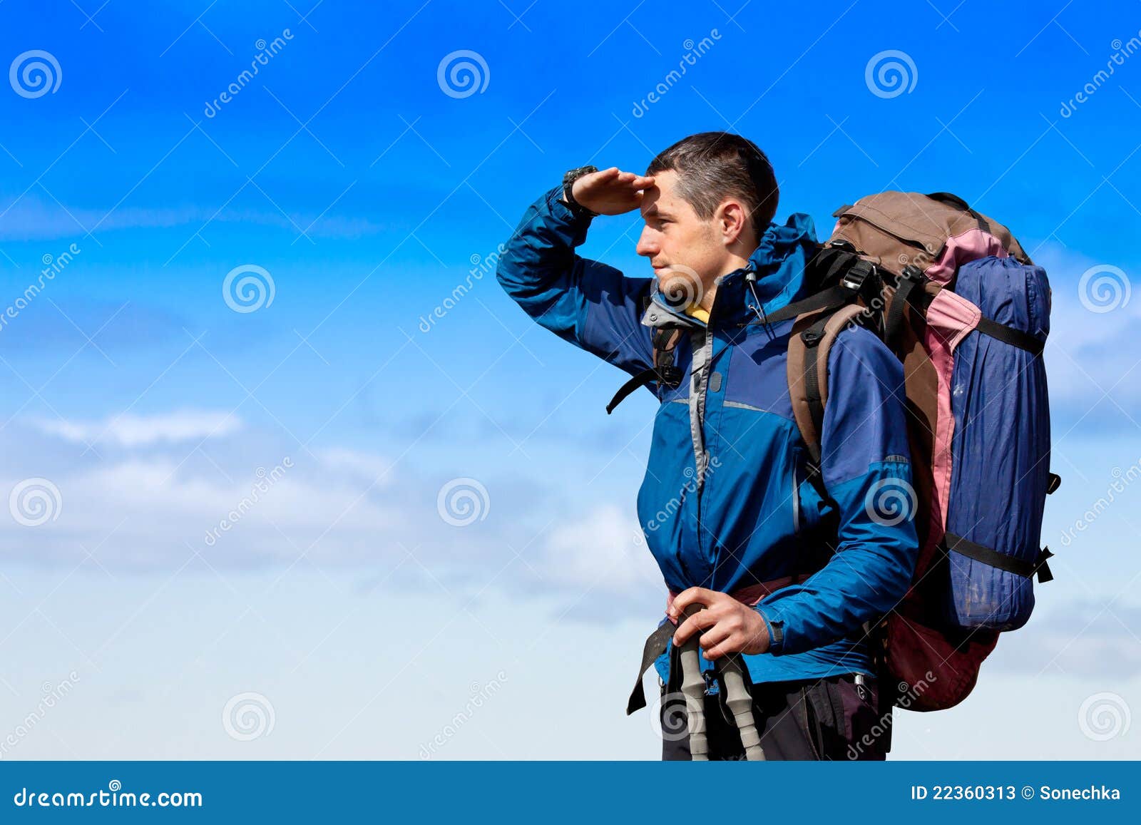 Hiker looking at view stock image. Image of freedom, horizon - 22360313