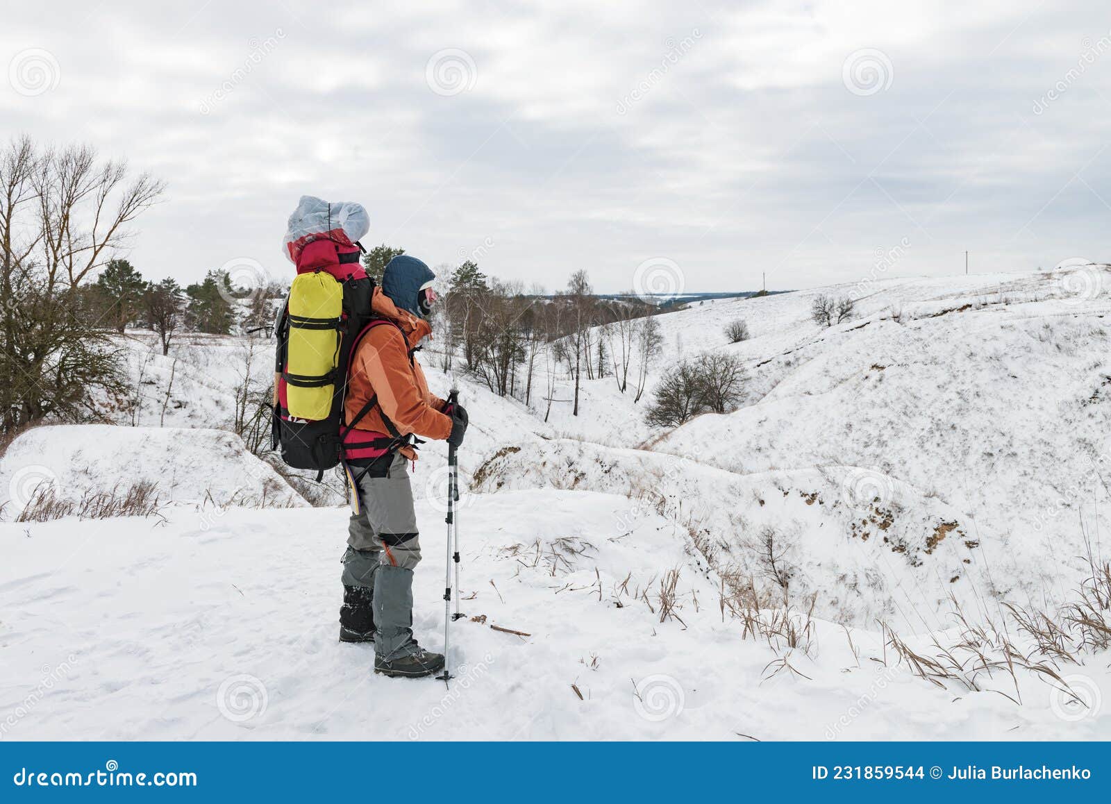 Hiker Man with Big Backpack Stock Photo - Image of backpack ...