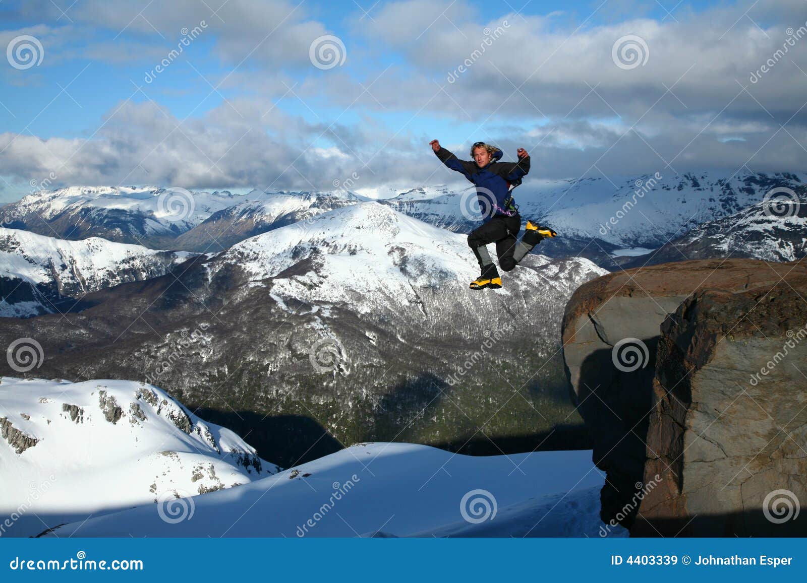 Hiker in Mid Air Jumping Off Stock Image - Image of hiker, hiking: 4403339