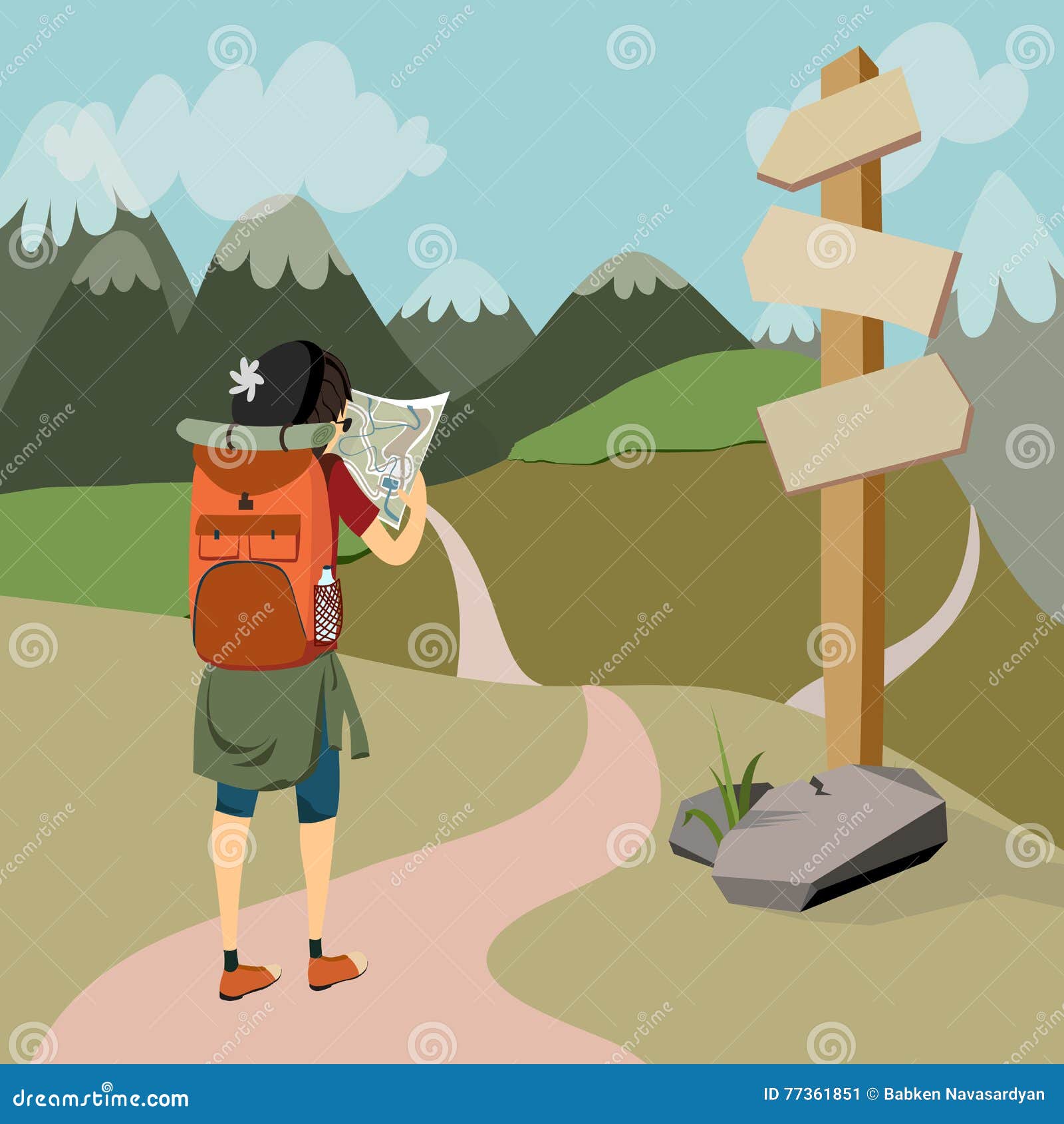 Cartoon Hiking Map