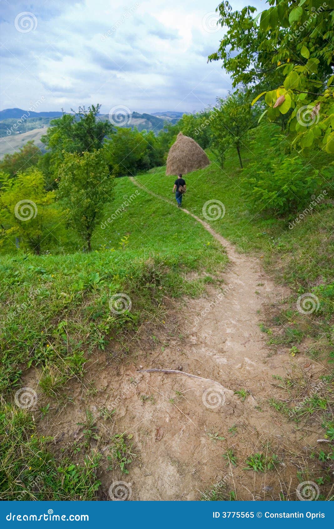 Hiker in nature stock image. Image of follows, peaceful - 3775565