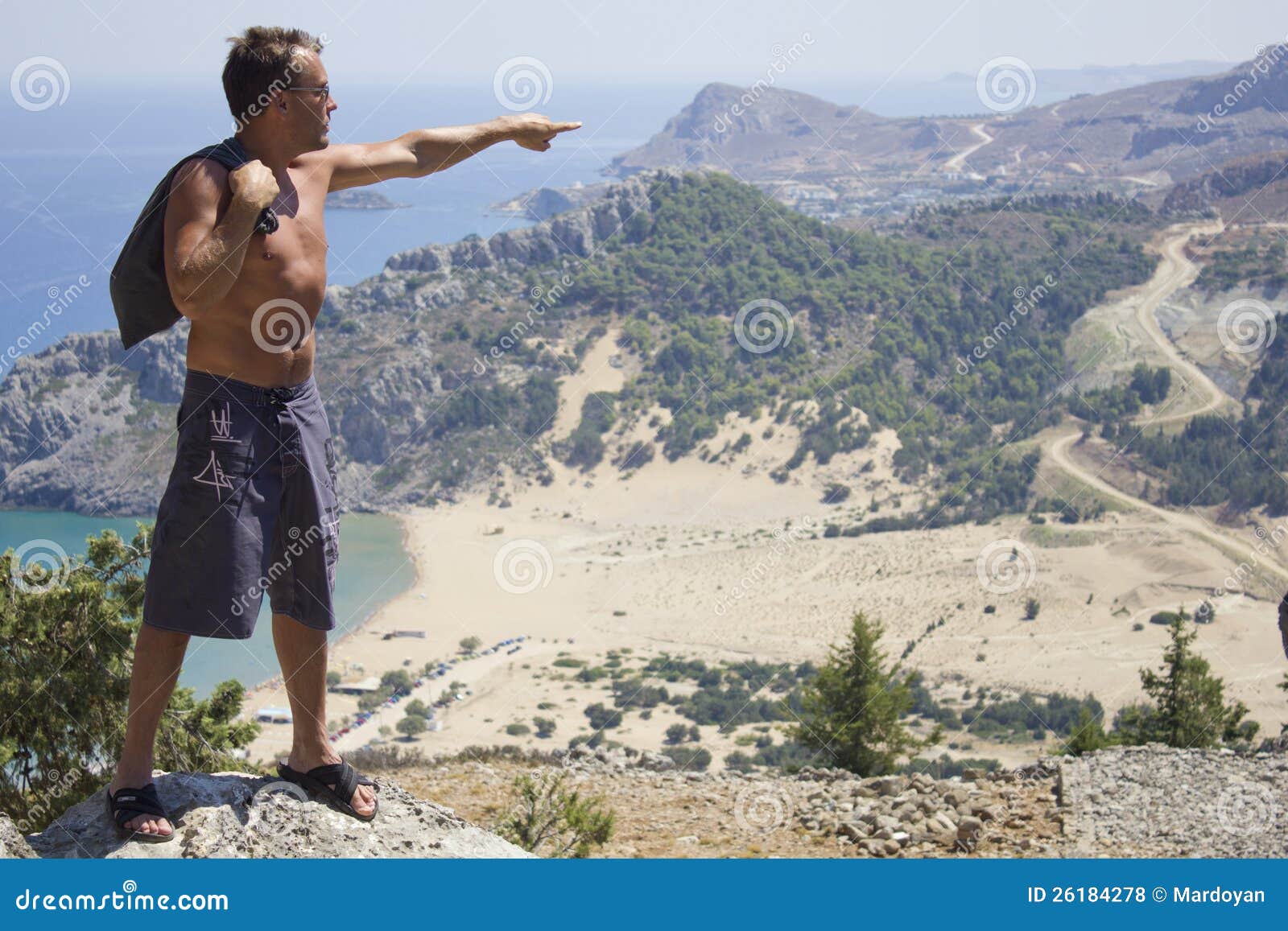 Hiker pointing stock photo. Image of happy, mountain - 26184278
