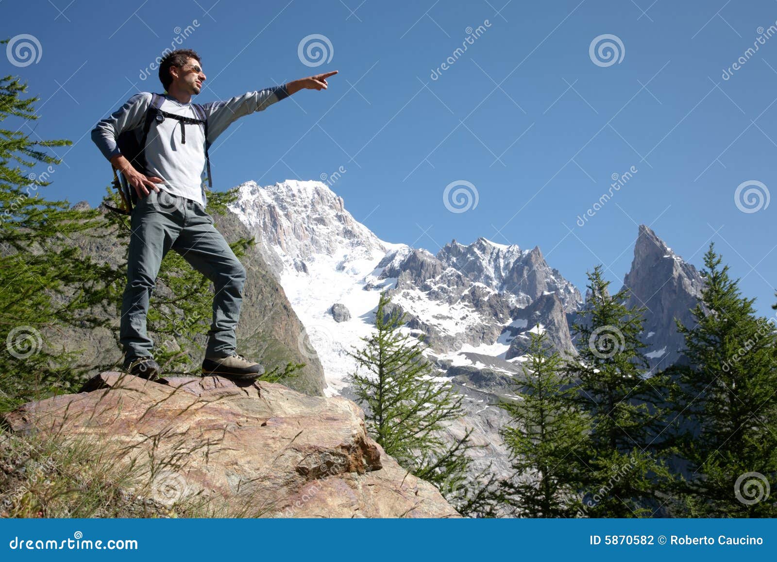 Hiker pointing stock photo. Image of sport, journey, mountain - 5870582