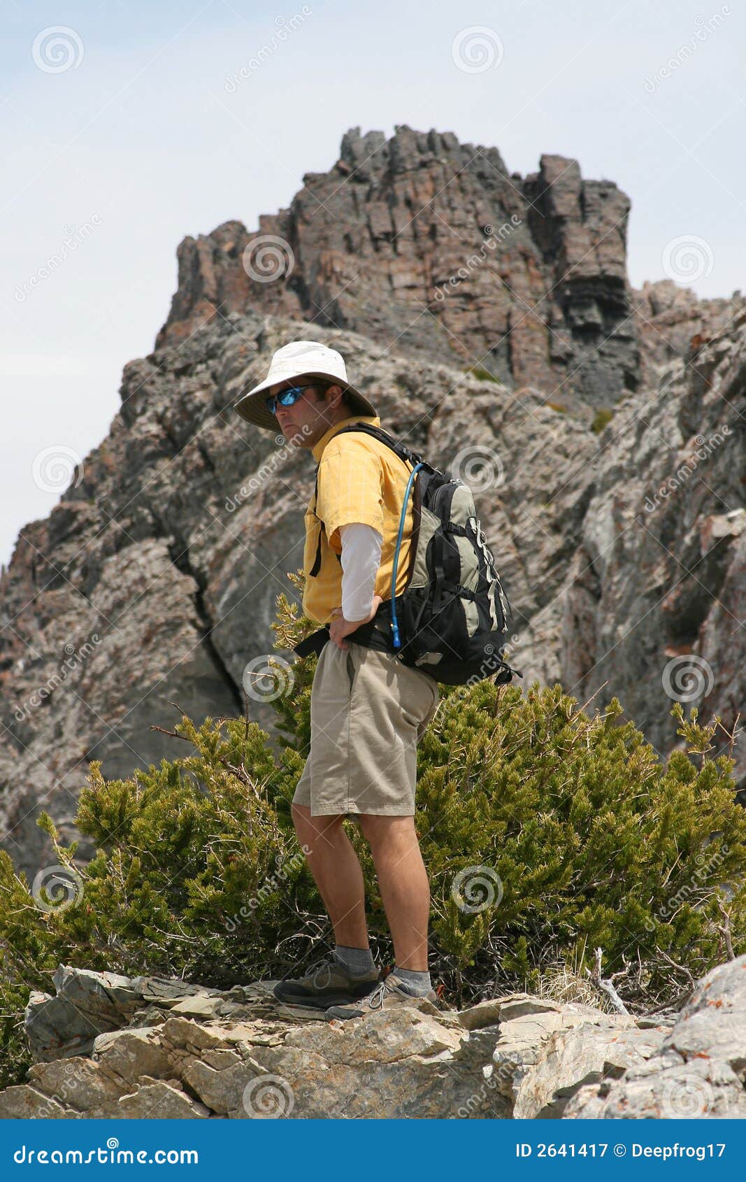 Hiker portrait stock image. Image of camp, backpack, hike - 2641417