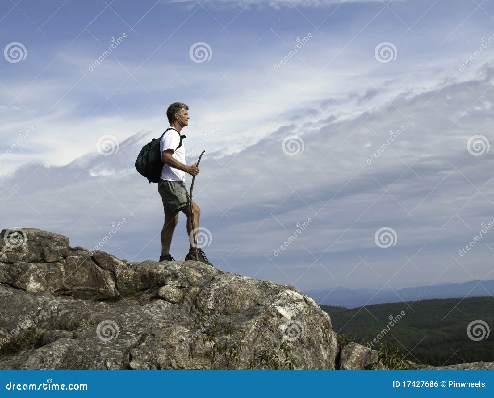 Hiker reaching the summit stock photo. Image of exercising - 17427686