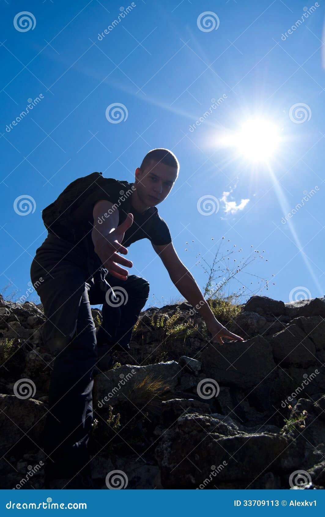 Hiker Reaching for Your Hand Stock Image - Image of mountain, hand ...