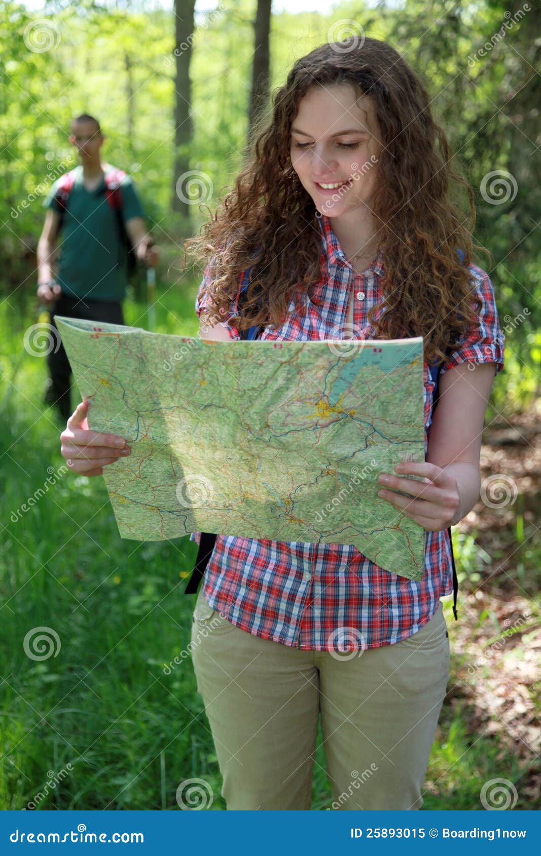 Hiker is reading a map stock image. Image of search, activity - 25893015