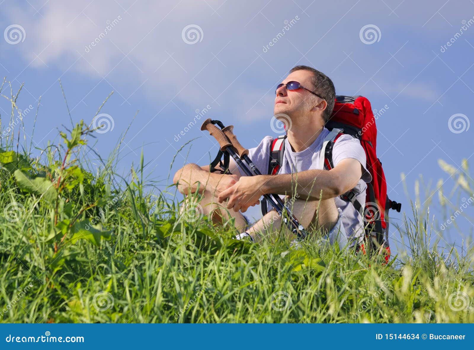 Hiker resting stock photo. Image of relax, caucasian - 15144634