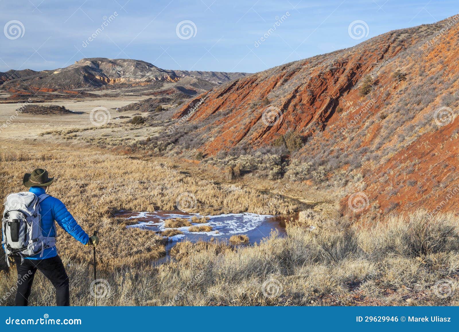 Hiker in a Rugged Colorado Landscape Stock Photo - Image of hiker ...