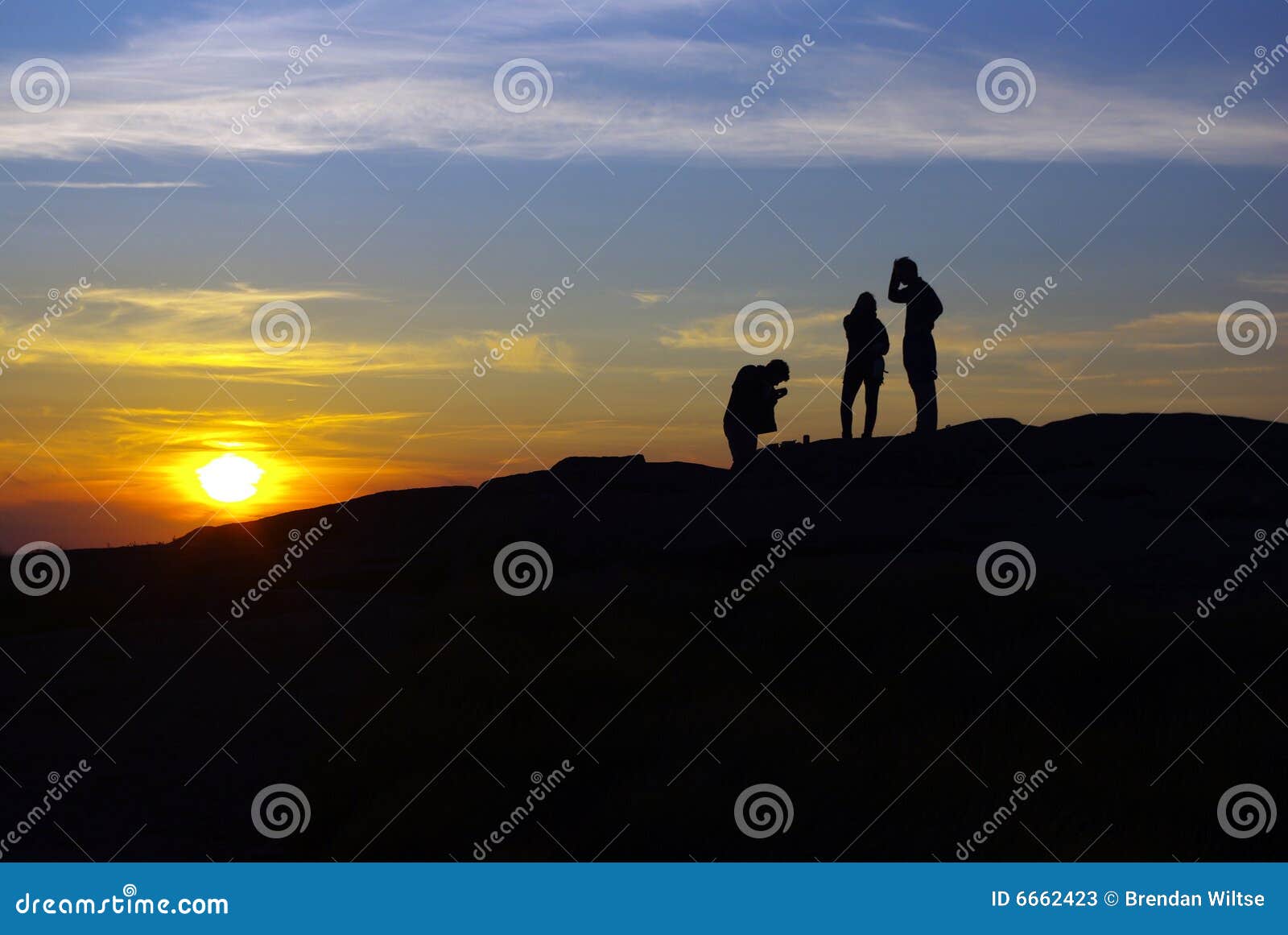 Hiker Sunset Silhouette stock image. Image of trekking - 6662423