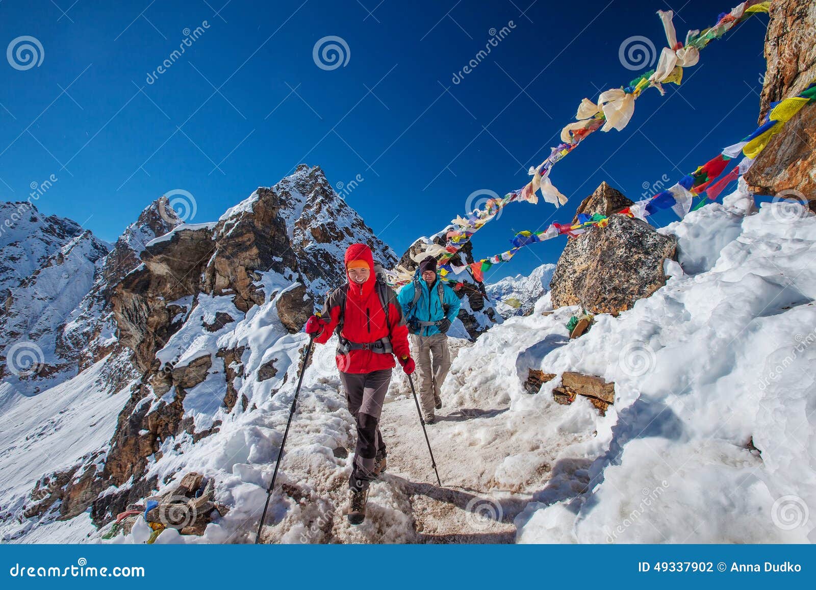 Hiker on the Trek in Himalayas Stock Photo - Image of climbing, outdoor ...