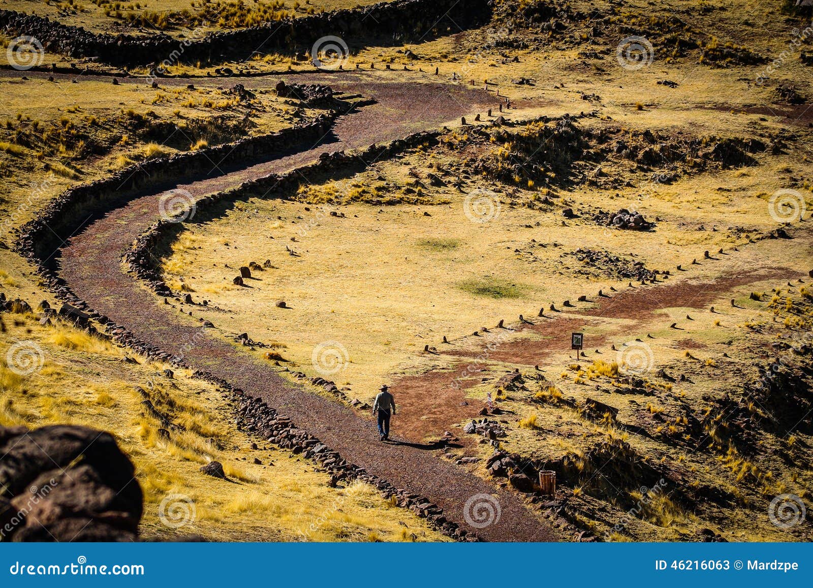 Hiker Walking an Inka Trail at Puno Peru Stock Image - Image of puno ...