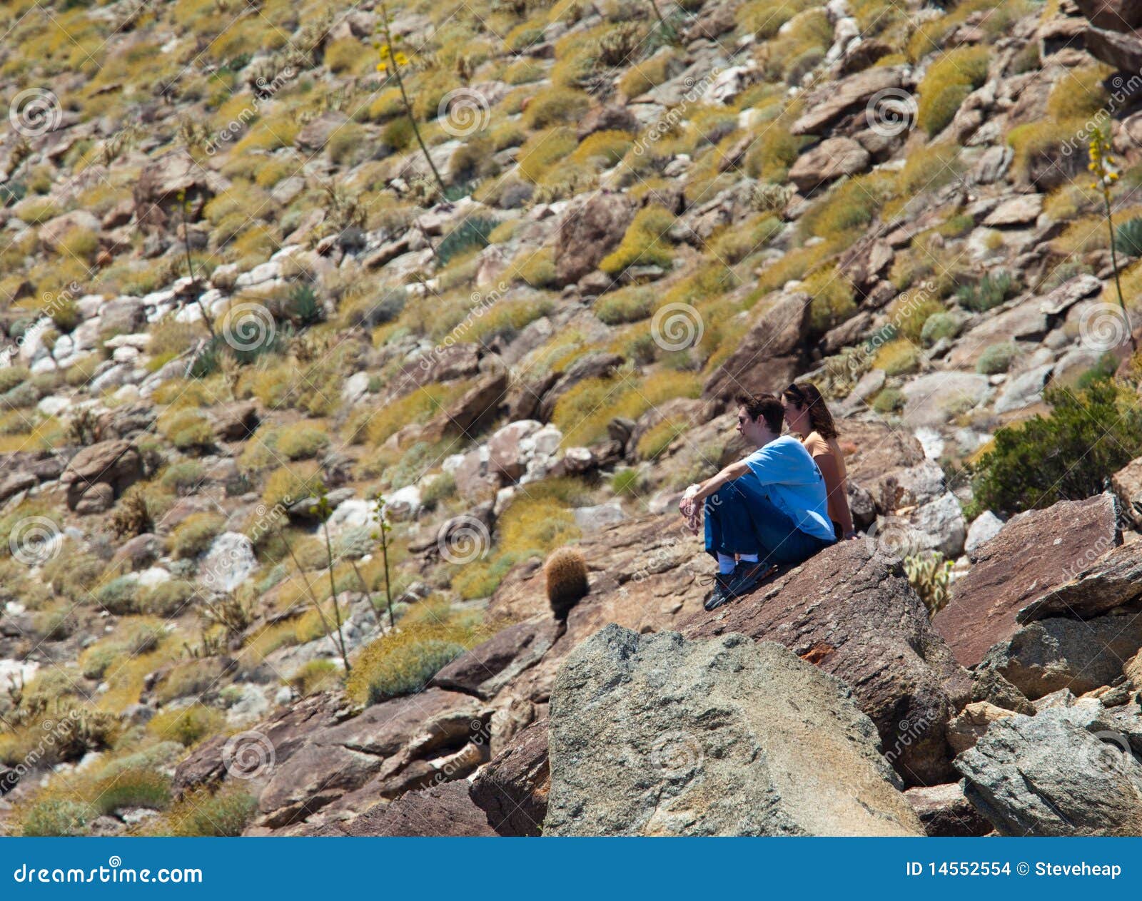 Hikers in Desert Look at Distant Object Stock Photo - Image of southern ...