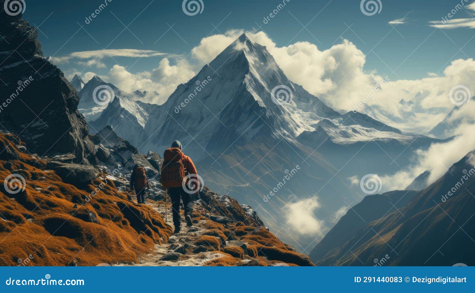 Hikers, Equipped and Determined, Navigate the Challenging Mountain ...