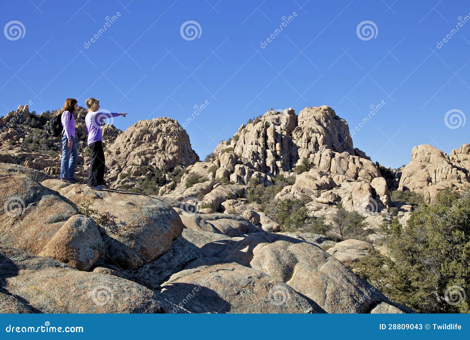 Hikers in the Granite Dells Stock Image - Image of dells, desert: 28809043