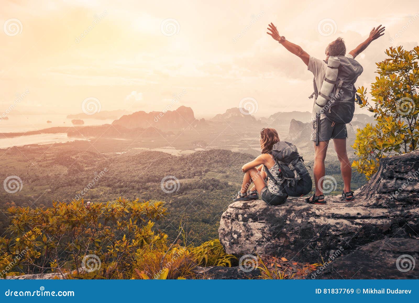 Hikers on the mountain stock image. Image of journey - 81837769
