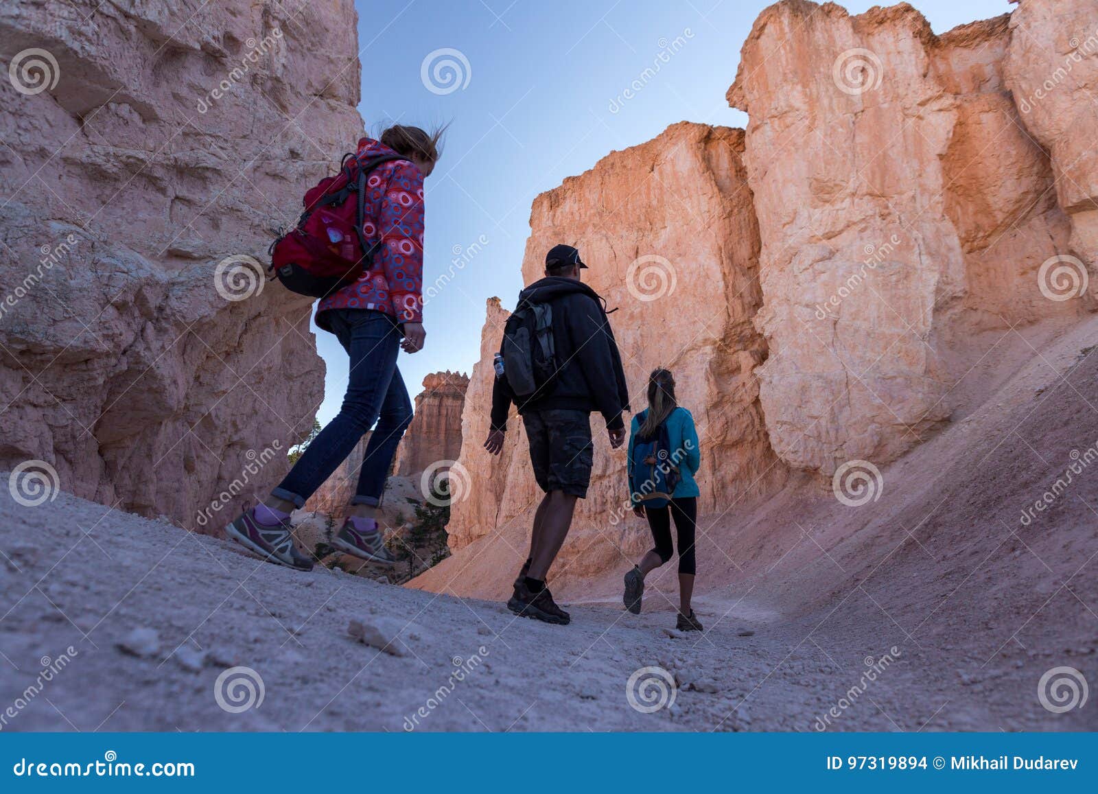 Hikers Moving Forward on the Stone Path Stock Photo - Image of hiking ...