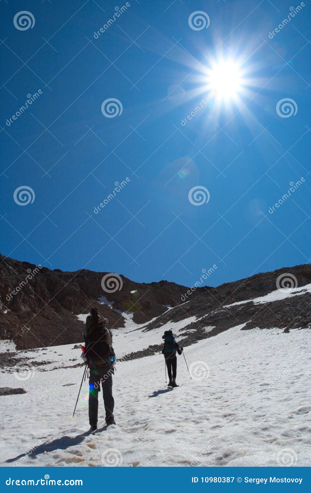 Hikers on a rise stock image. Image of clear, backpacker - 10980387