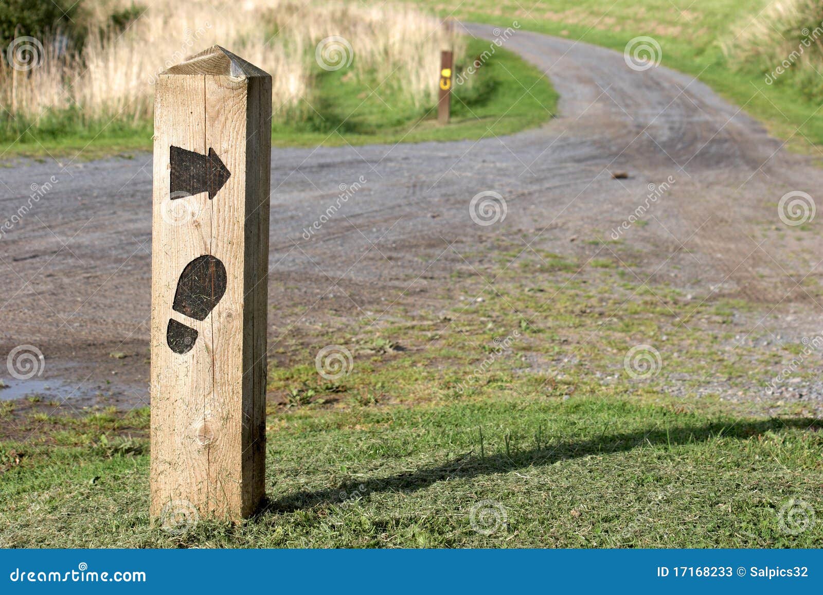 Hikers sign post stock image. Image of grass, footprint - 17168233