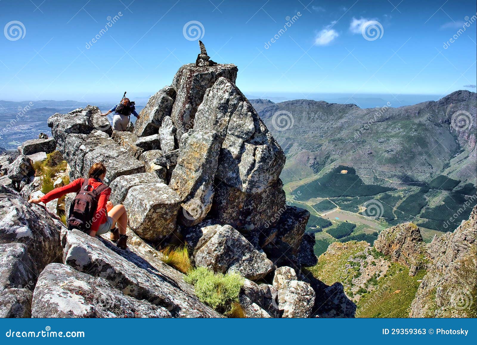Hikers sliding downhill stock image. Image of cape, beauty - 29359363