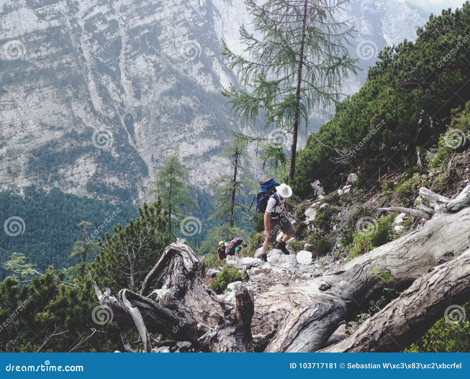 Hikers on a Steep Way Up the Mountain Editorial Photo - Image of ...