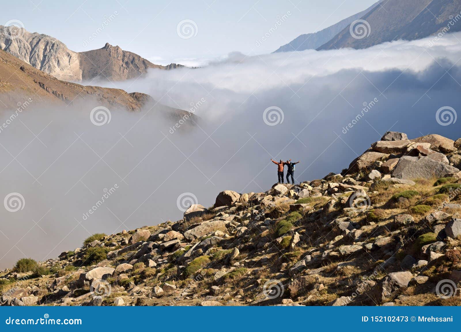 Alborz Mountain Range, on Top of Clouds Stock Image - Image of height ...