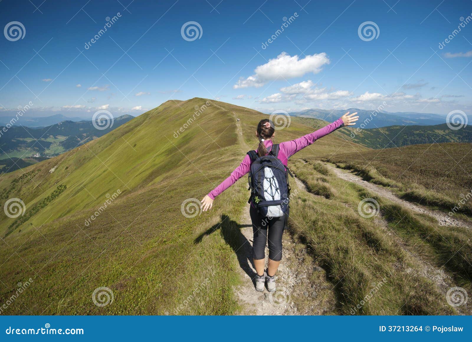 Hikers on the Top of Mountains Stock Photo - Image of hike, forest ...