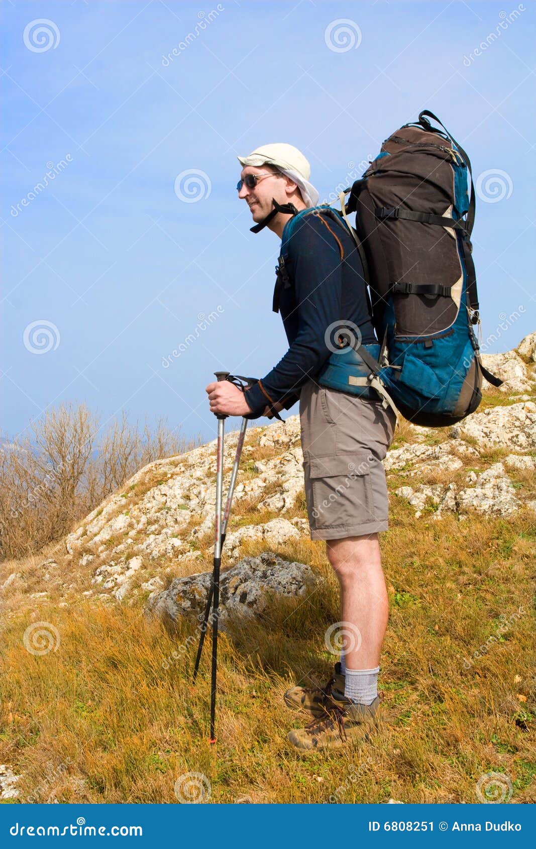 Hiking stock image. Image of pose, outdoor, extreme, landscape - 6808251