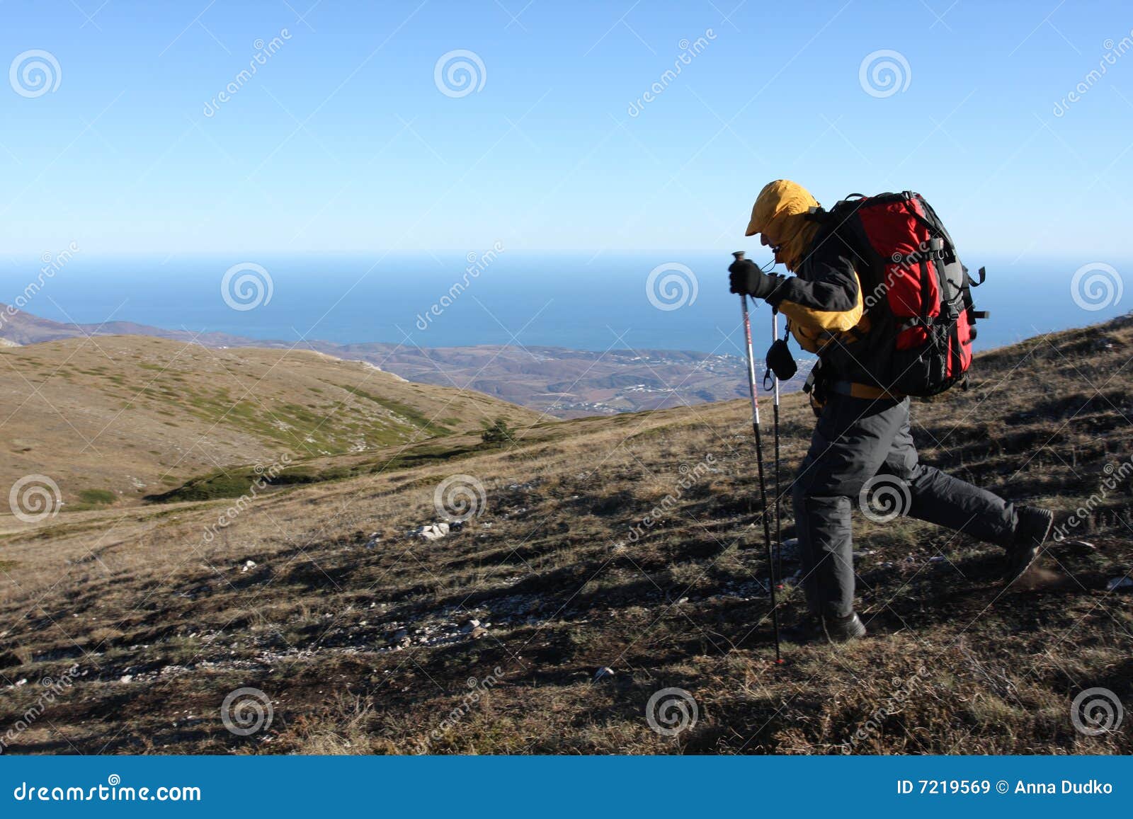 Hiking stock image. Image of pose, adventure, field, hiking - 7219569
