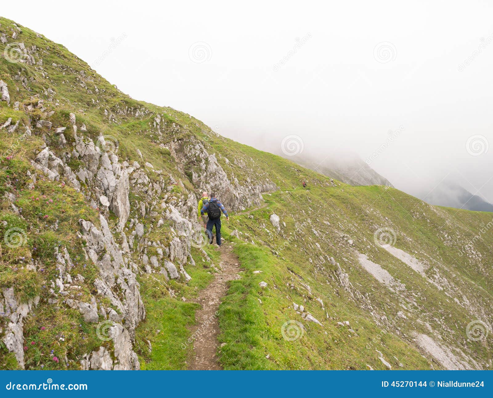 Hiking in the Austrian Alps Stock Photo - Image of remote, clouds: 45270144