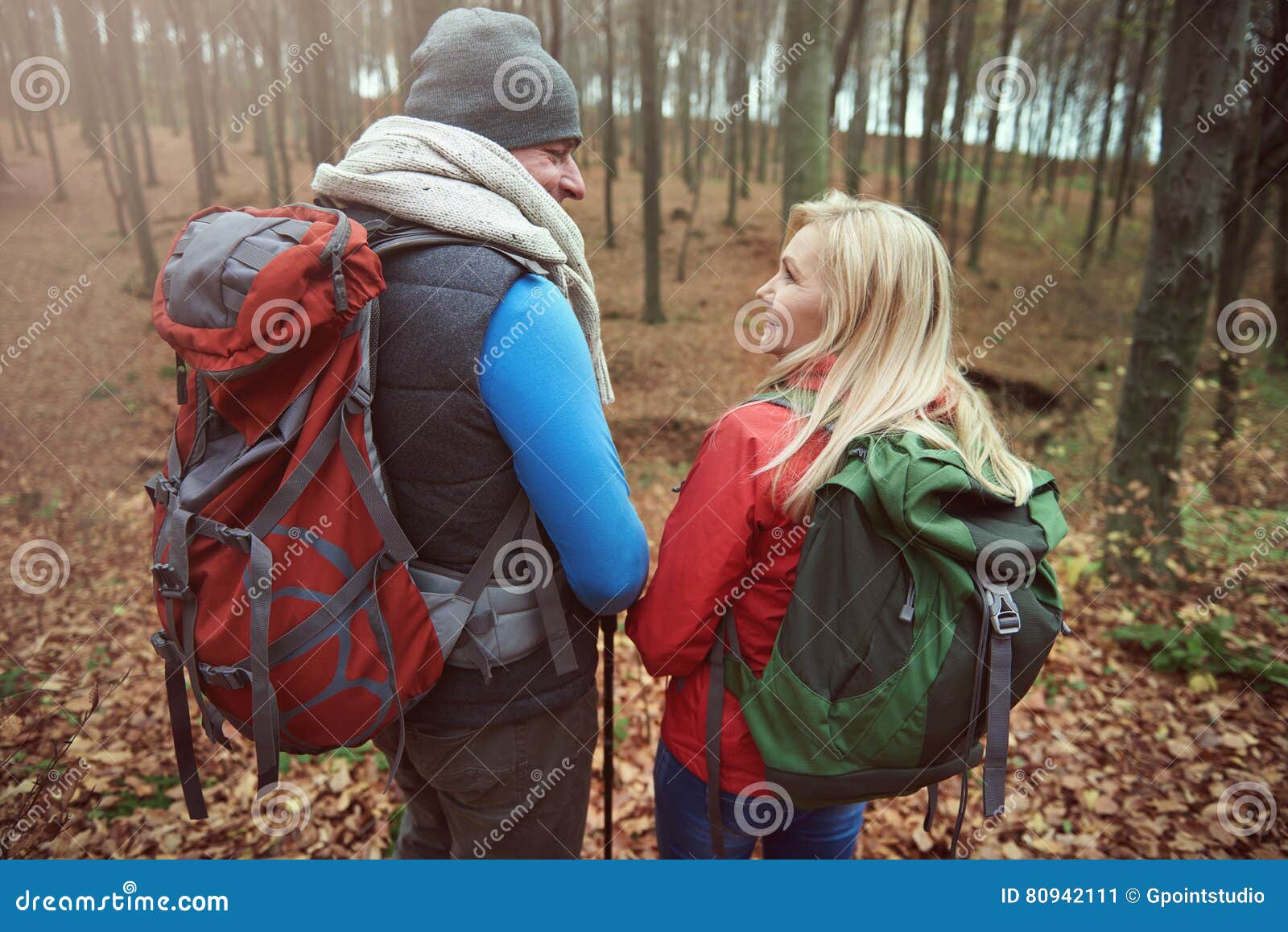 Hiking during the autumn stock image. Image of love, backpack - 80942111