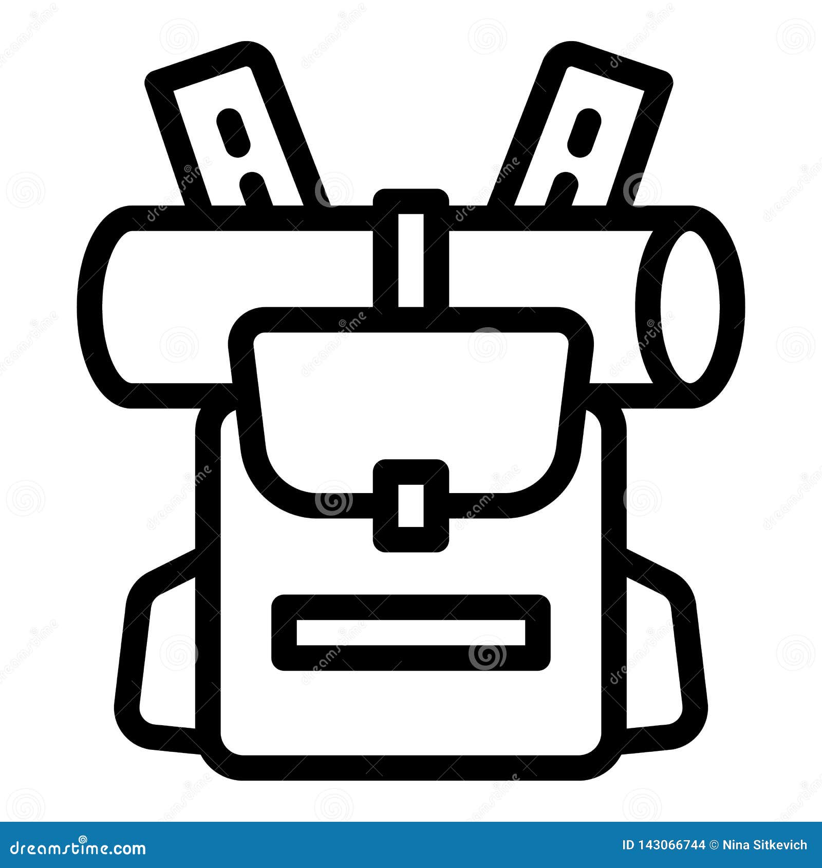 Hiking Backpack Icon, Outline Style Stock Vector - Illustration of ...