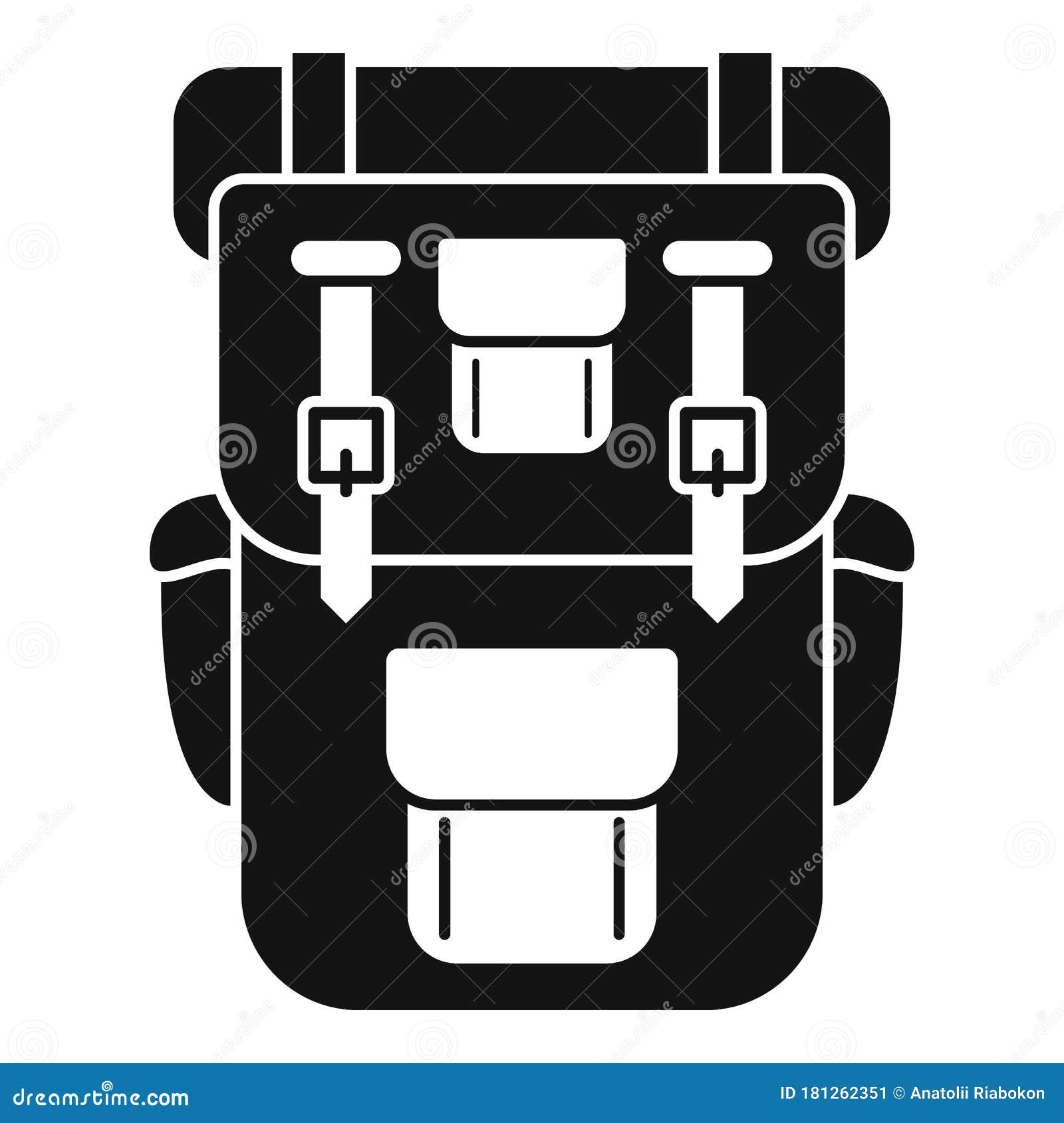 Hiking Backpack Icon, Simple Style Stock Vector - Illustration of ...