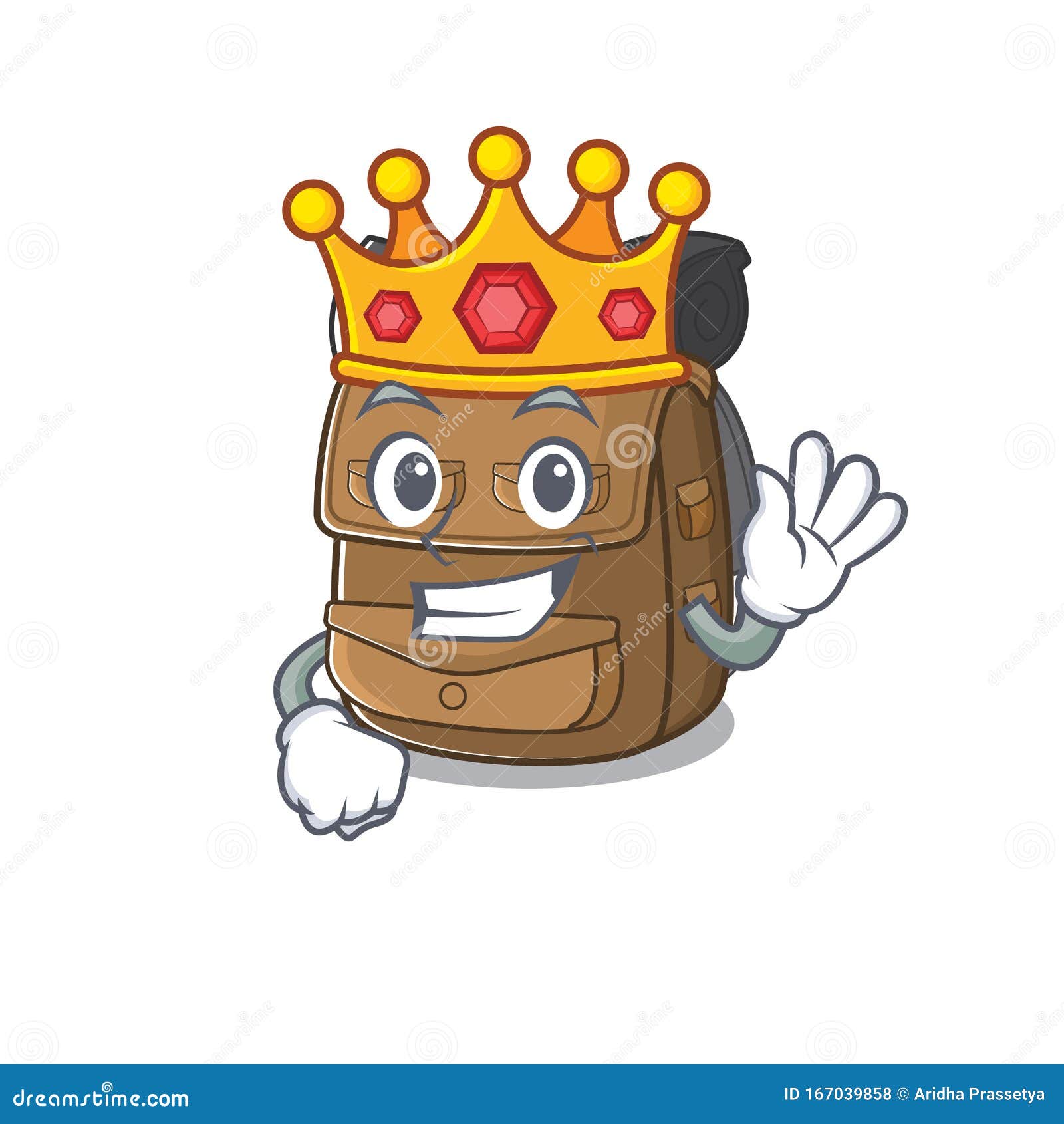 Hiking Backpack Scroll a Stylized of King on Cartoon Character Design ...