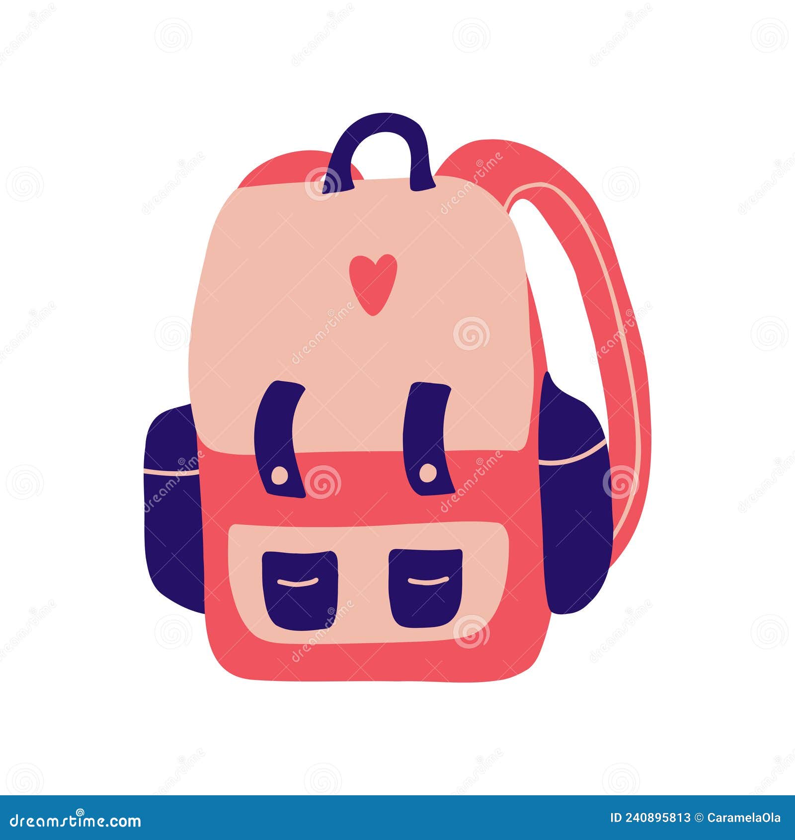 Hiking Backpack on White Background. Camping and Mountain Exploring ...