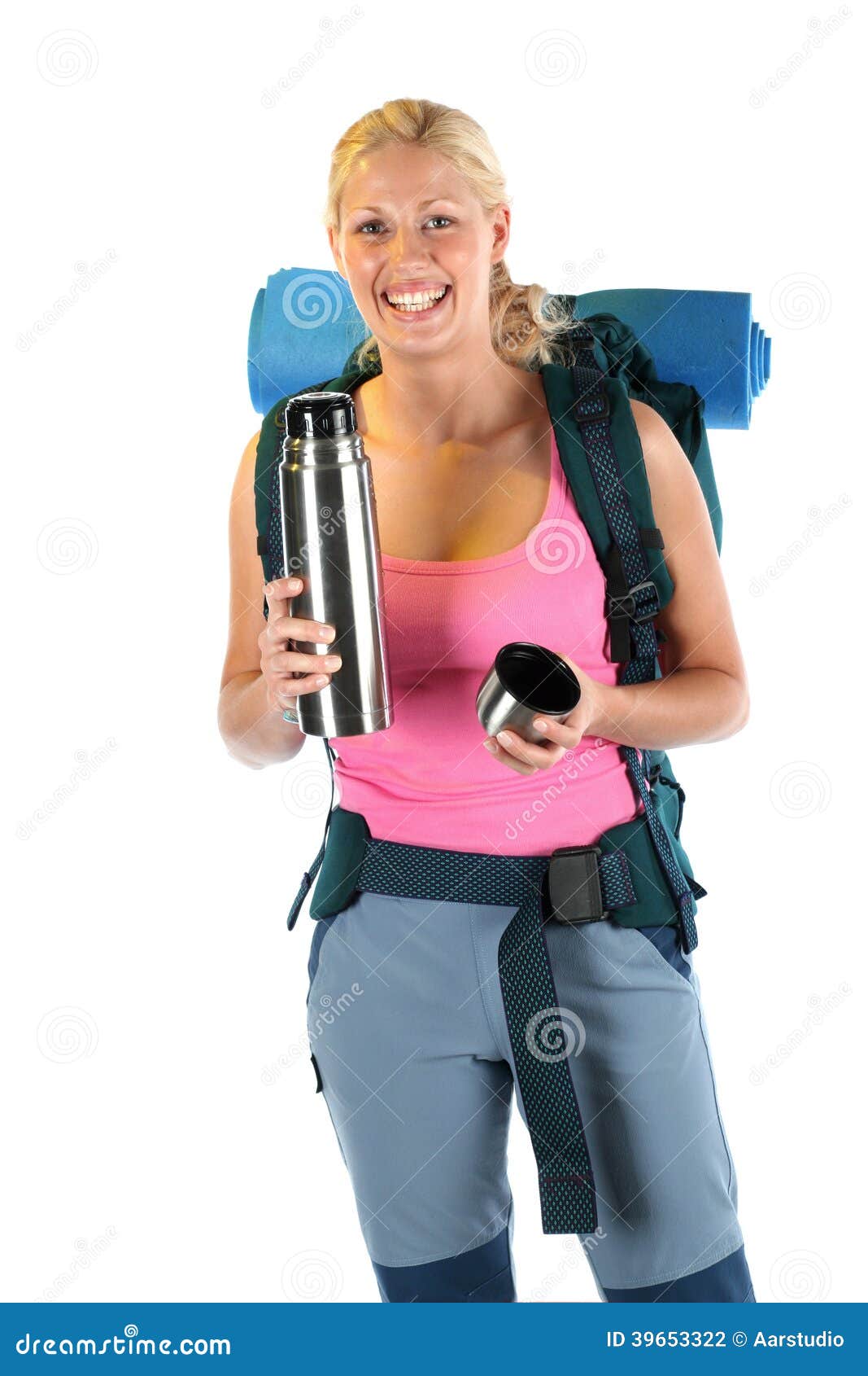 Hiking / Backpaking Girl Ready for Adventure Stock Photo - Image of ...