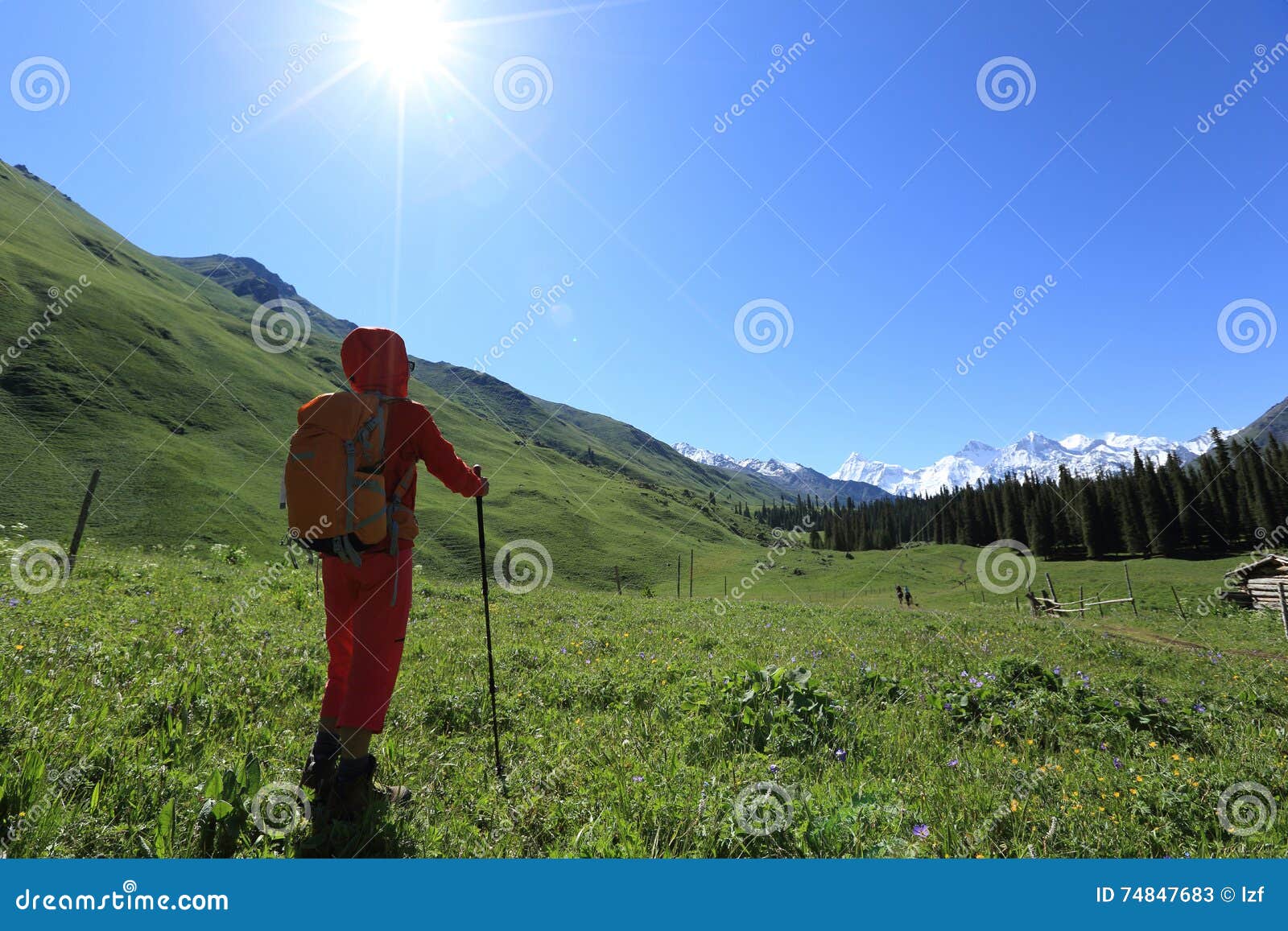 Hiking at Beautiful Mountains in Xinjiang Stock Image - Image of hike ...